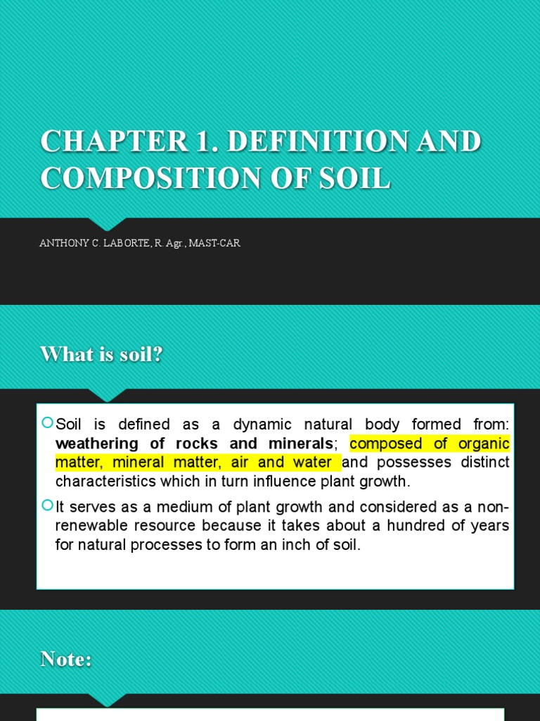 CHAPTER 1 - Definition and Composition of Soil | PDF