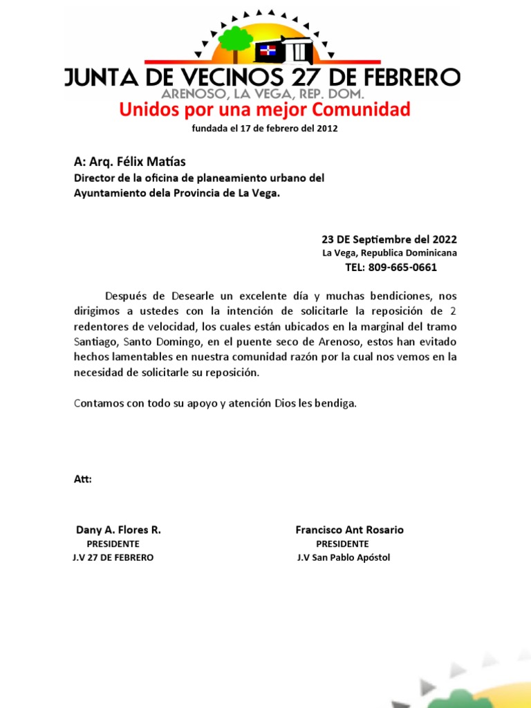 Carta de Solicitud Al Ayuntamiento | PDF