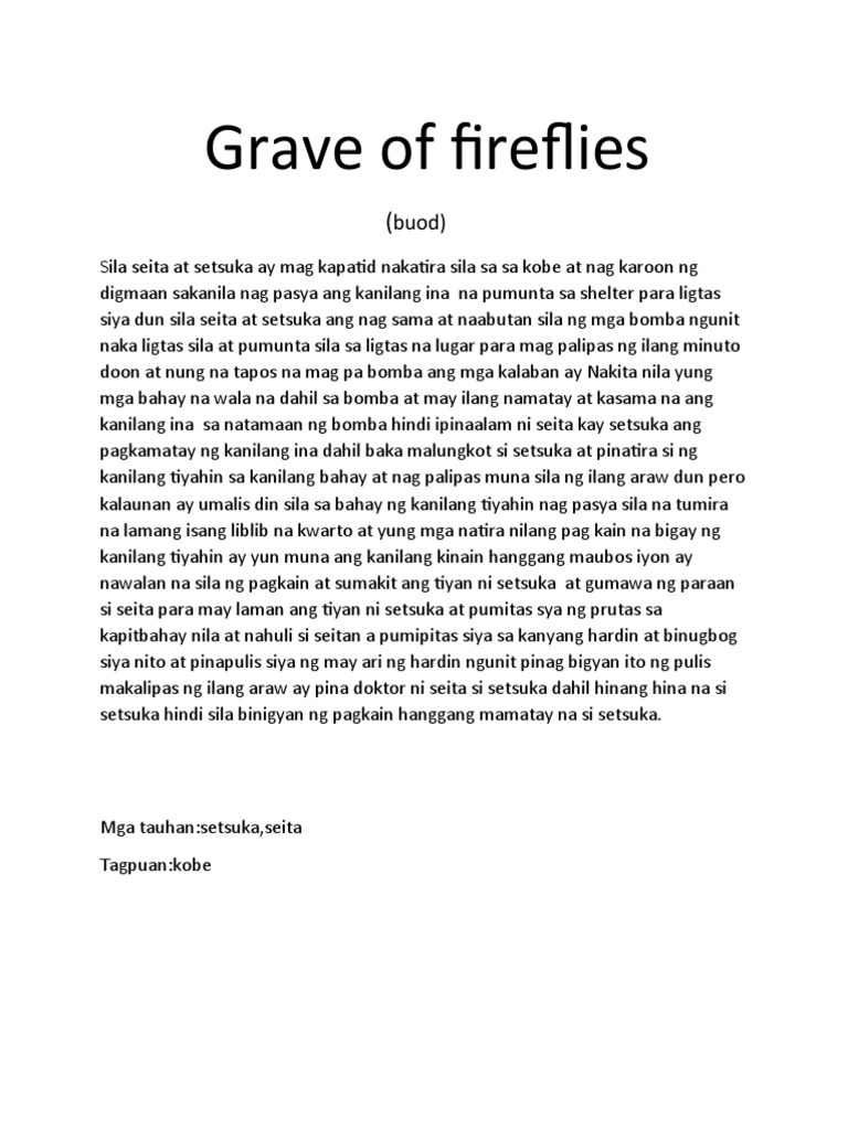 Grave of Fireflies | PDF