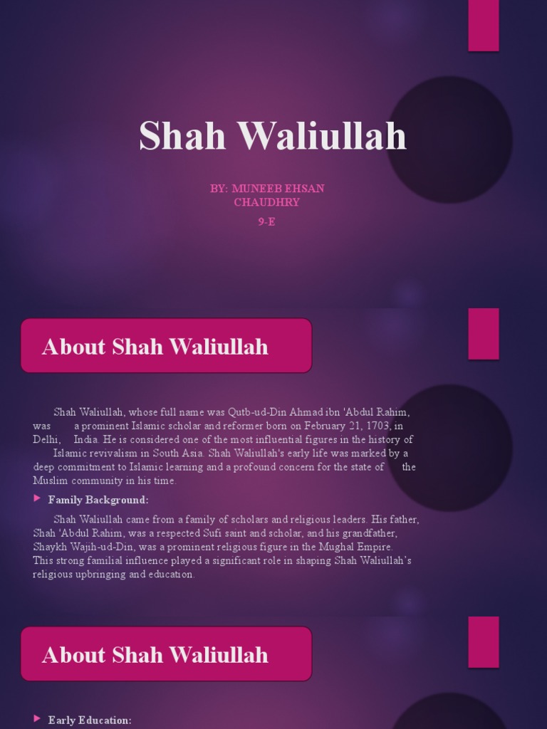 Shah Waliullah by Muneeb Ehsan | PDF