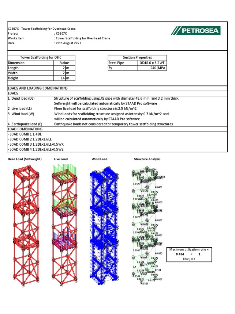 Tower Scaffolding Calculation | PDF