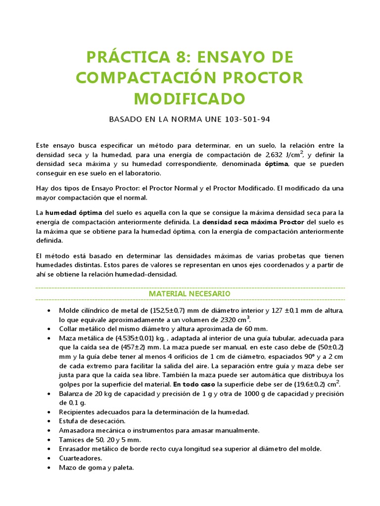 Ejemplo Proctor Modificado | PDF | Densidad | Suelo