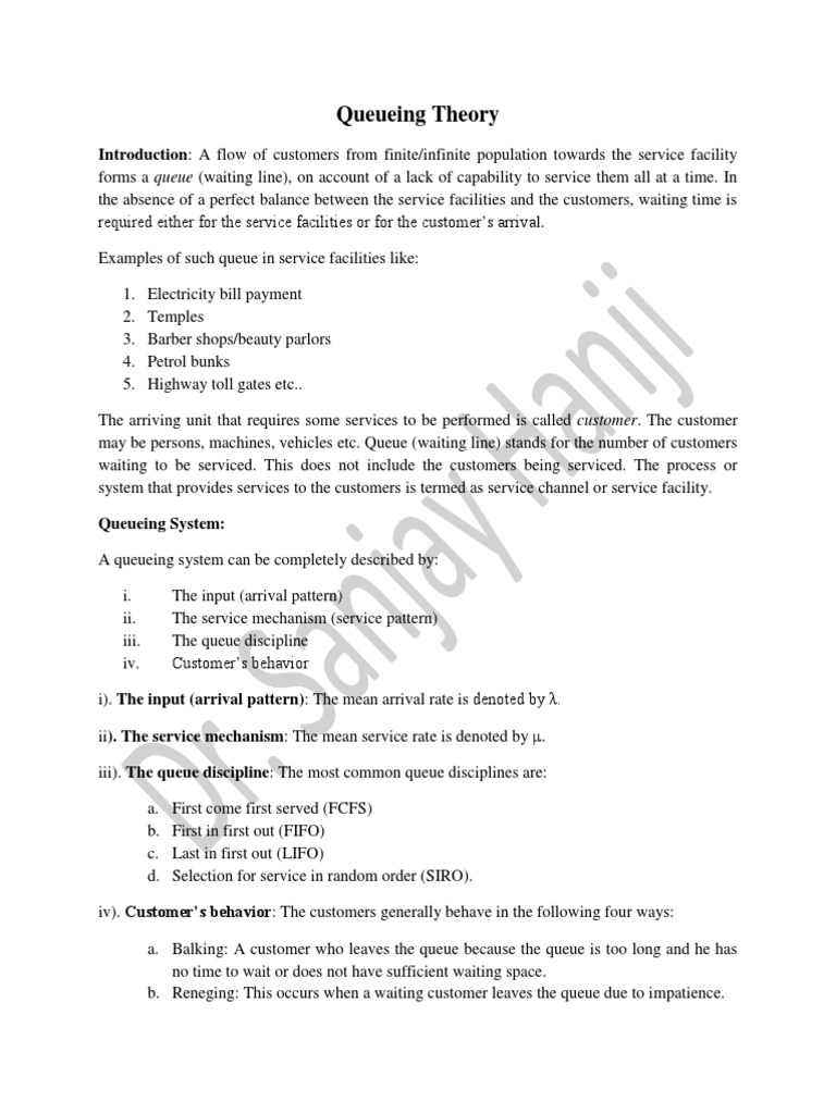 Queueing Theory | PDF