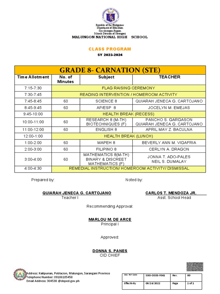 Final Class Program | PDF | Philippines | Schools