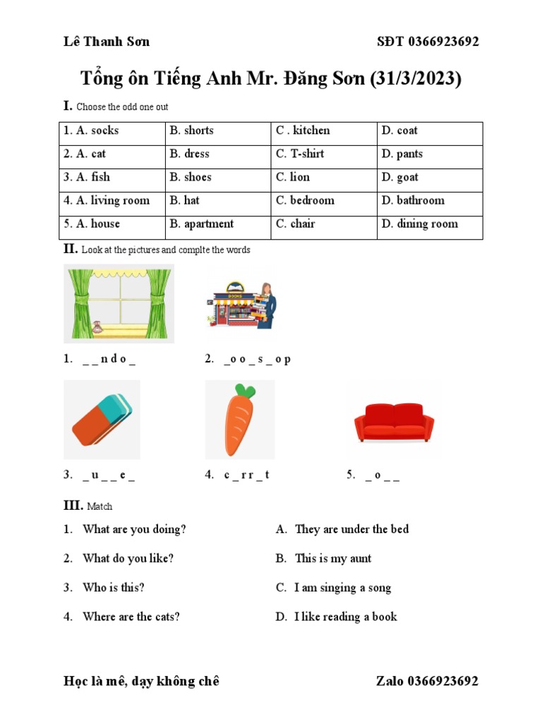 Test English For Grade 3 | PDF