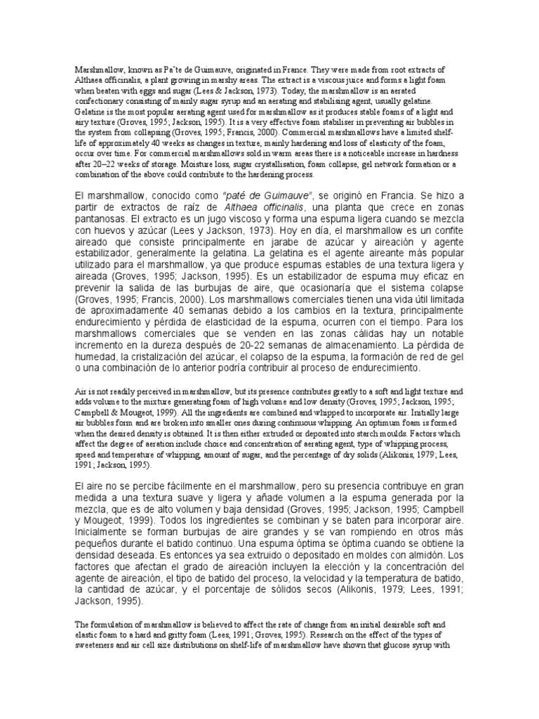Marshmallow | PDF | Química | Alimentos