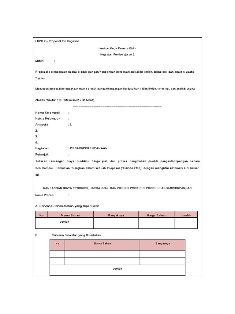 LKPD 2 - Proposal Ide Gagasan | PDF