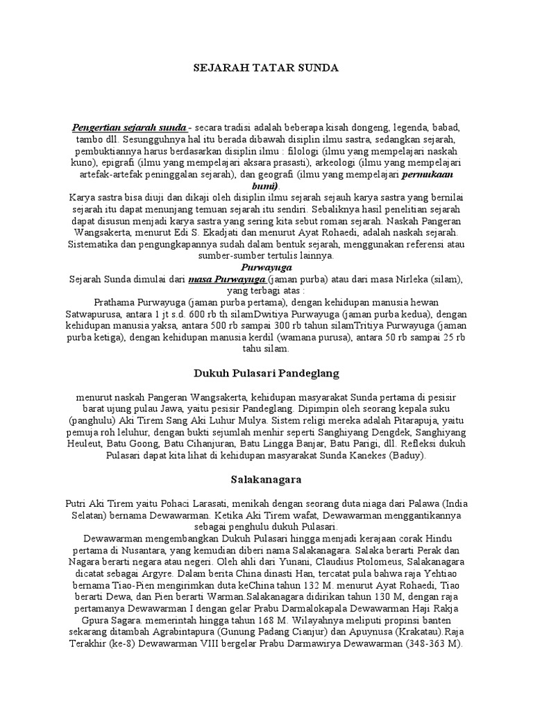 Sejarah Tatar Sunda | PDF | Sejarah