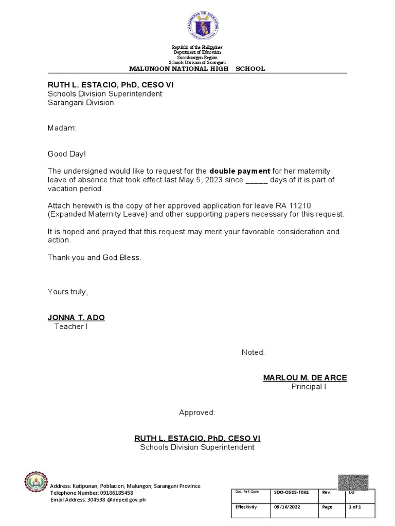 Double Pay Letter | PDF
