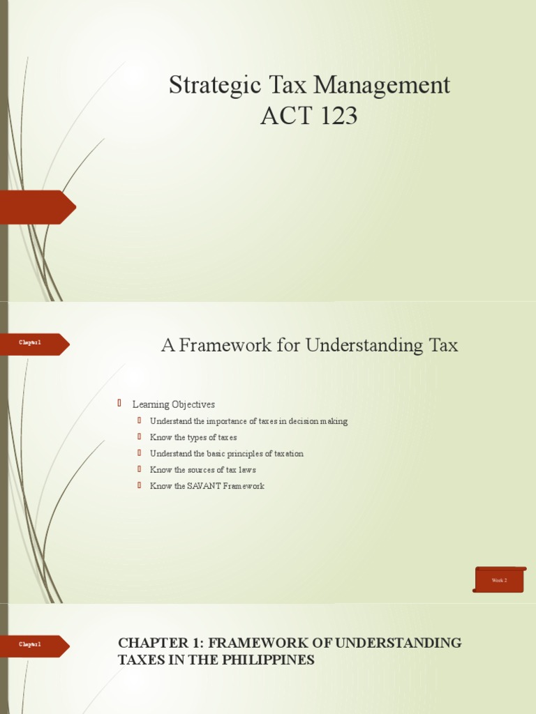 Strategic Tax Management - Week 2 | PDF | Finance & Money Management