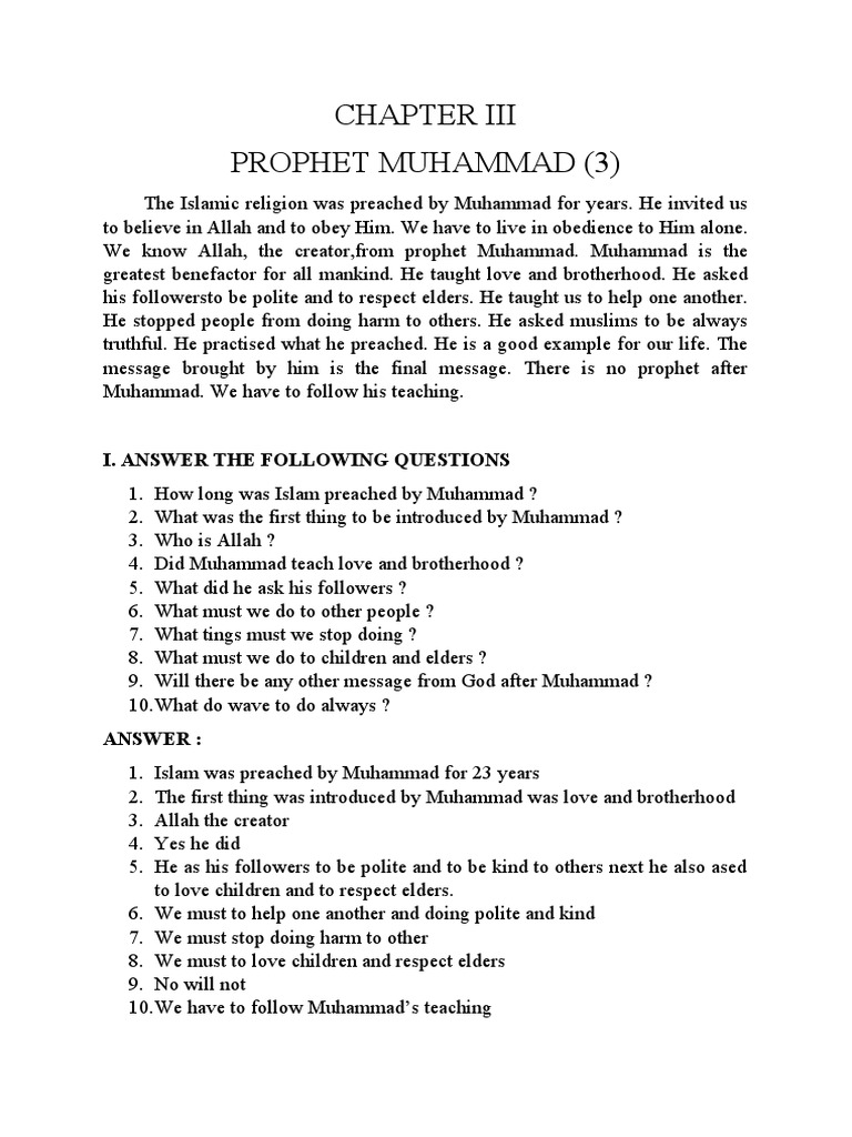 CHAPTER III Prophet Muhammad | PDF