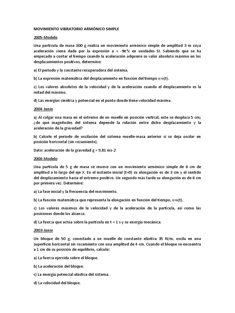 Ejercicios Ondas 2 | PDF | Sonido | Oscilación