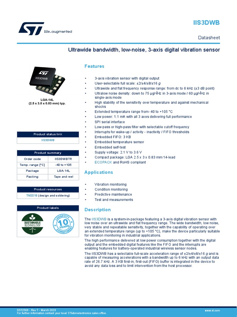 3-Axis Digital Vibration Sensor | PDF