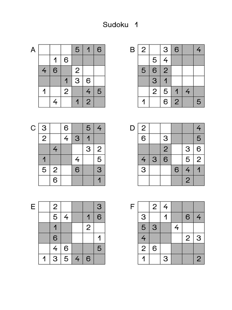 Sudoku 6X6 | PDF