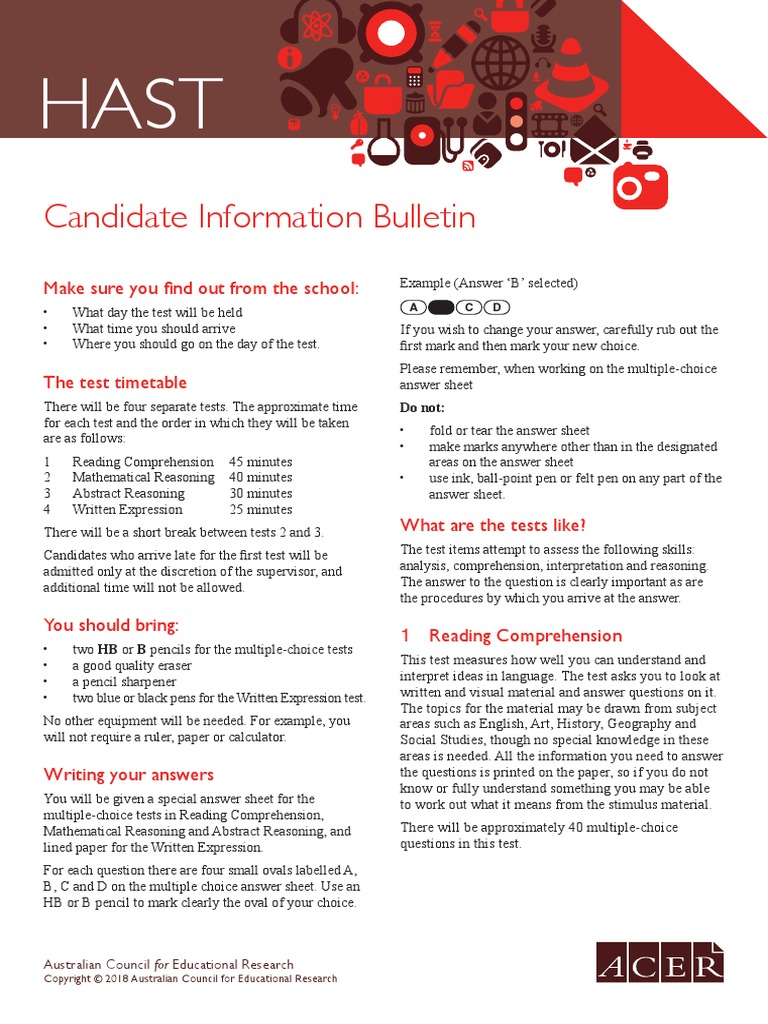 HAST Candidate Information Bulletin 2023 | PDF