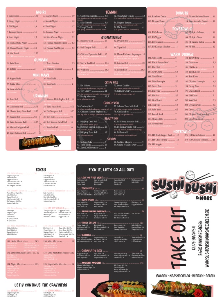 Sushi Dushi Maasmechelen Menukaart 2022 | PDF