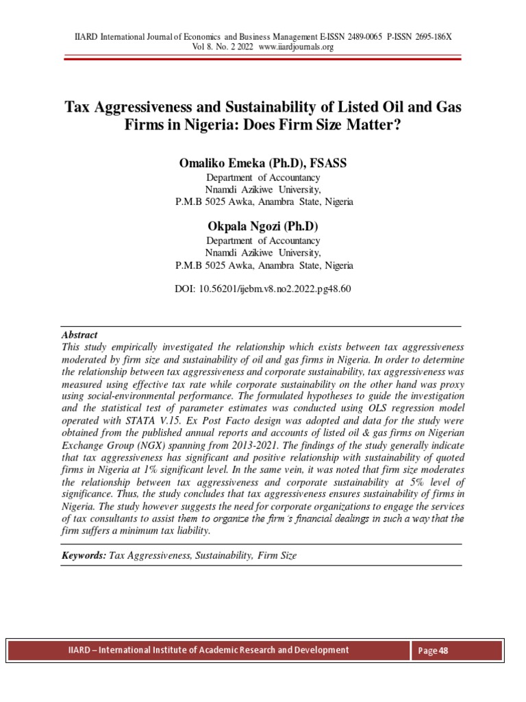 Tax Aggressiveness | PDF | Taxes | Statistics