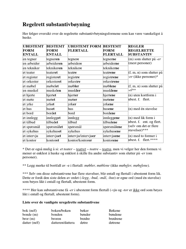 Grammatikk Substantiv | PDF
