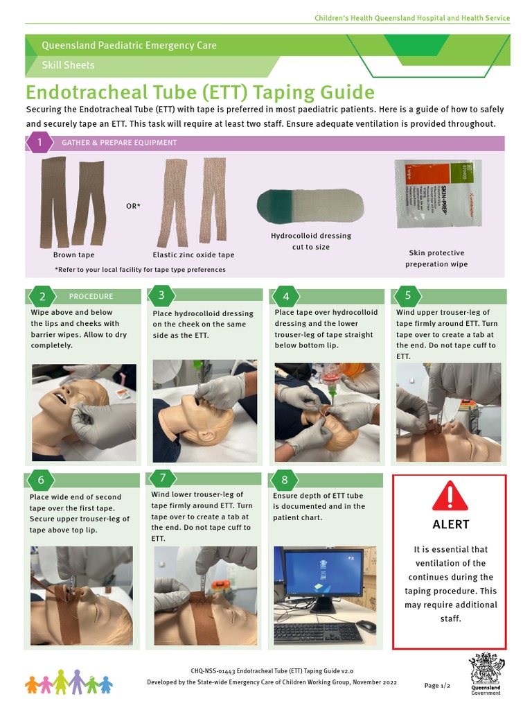 Queensland Paediatric ETT Taping Guide | PDF | Emergency Department ...