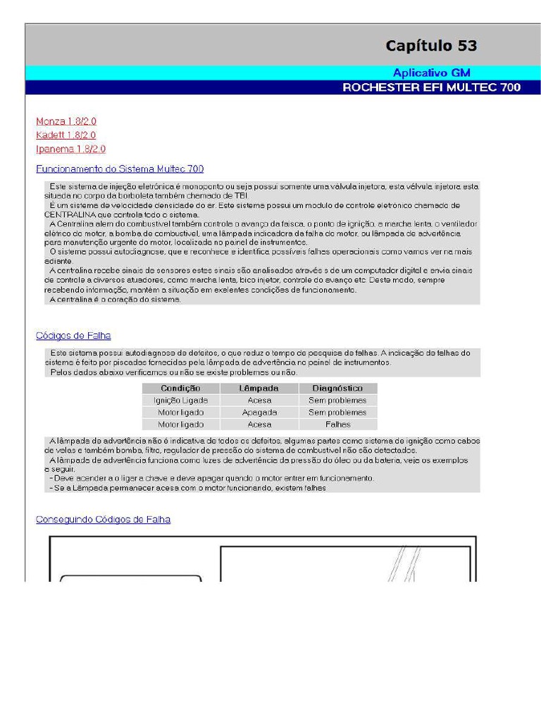 Injeção GM Monza 1.8 e 2.0 Efi Multec 700 | PDF