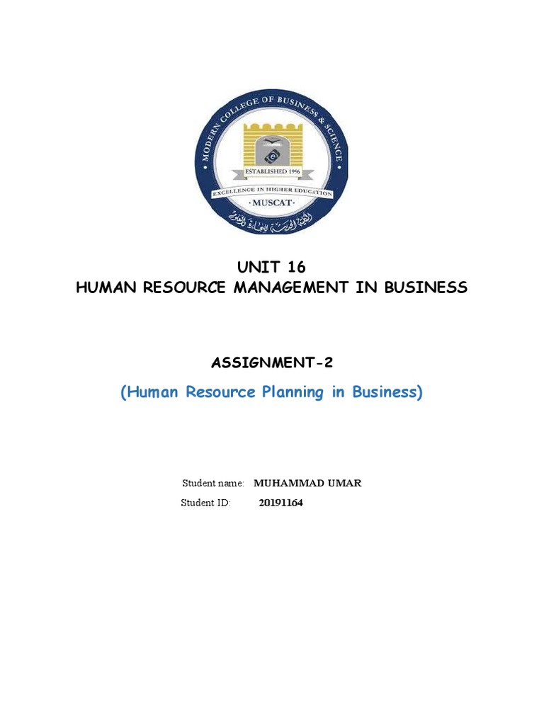 Unit 16 Human Resource Management in Business | PDF | Employment | Goal