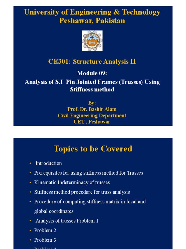 Stiffness Method for Truss Analysis | PDF | Mathematical Analysis | Mechanical Engineering