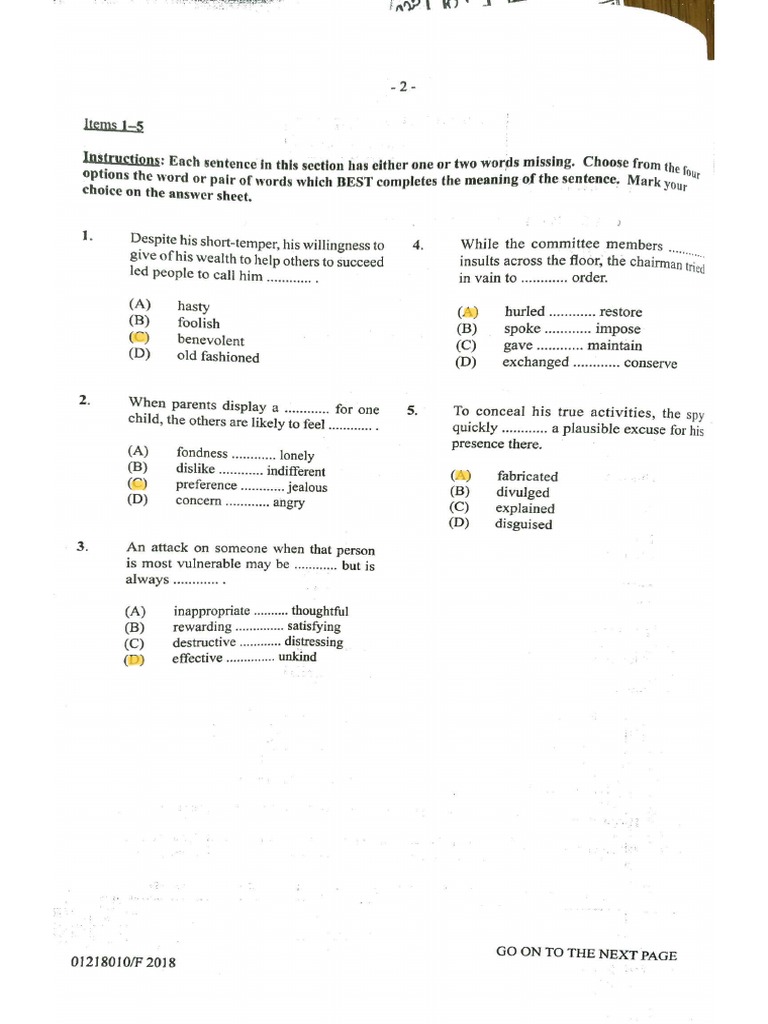 Csec English A p1 2018 | PDF