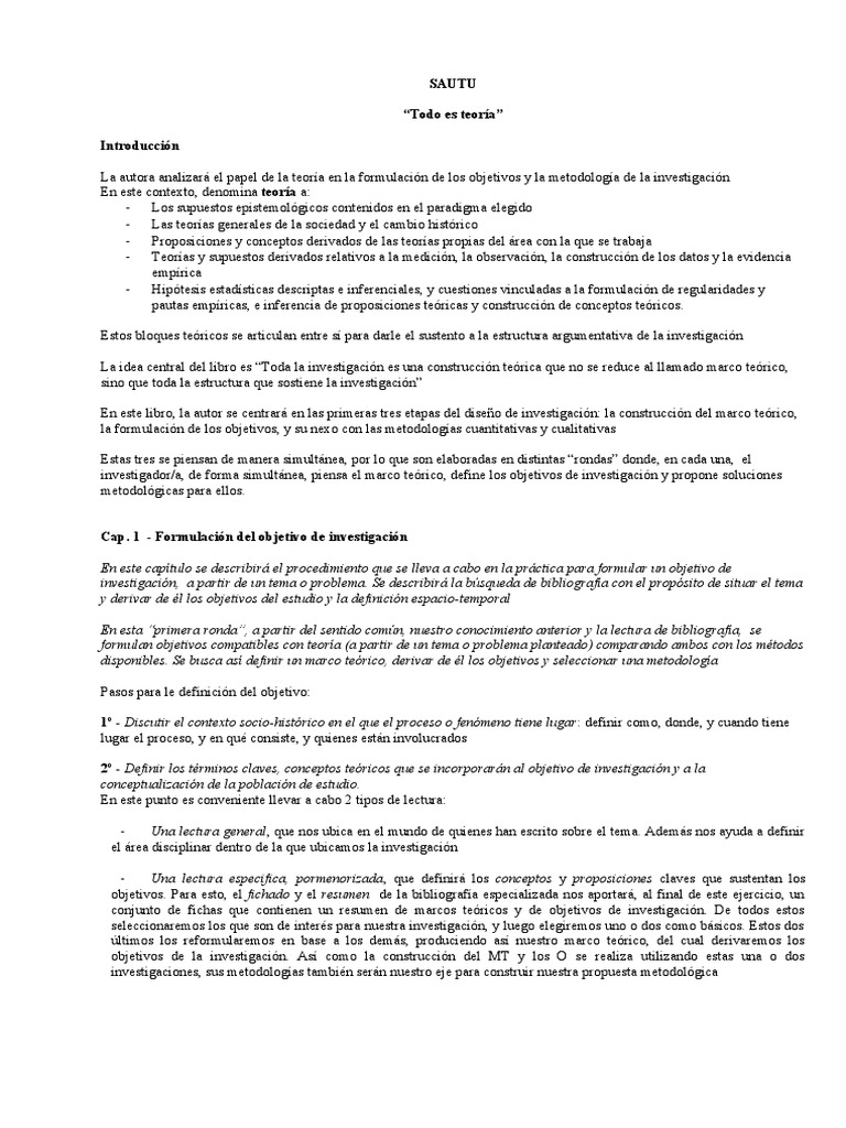 SAUTU - Todo Es Teoría | PDF