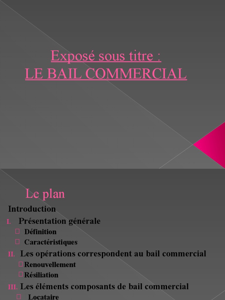Le Bail Commercial | PDF | Droit privé | Économie