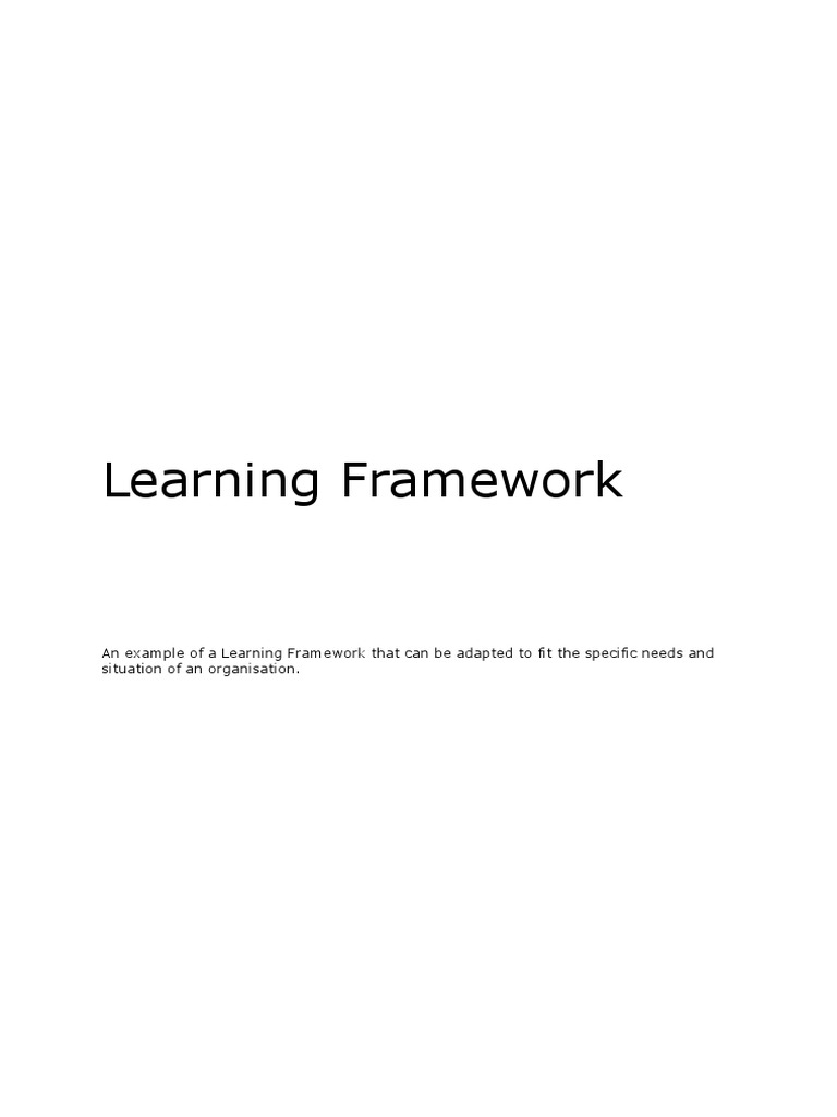 Learning Framework Outline Bruce Britton Pdf