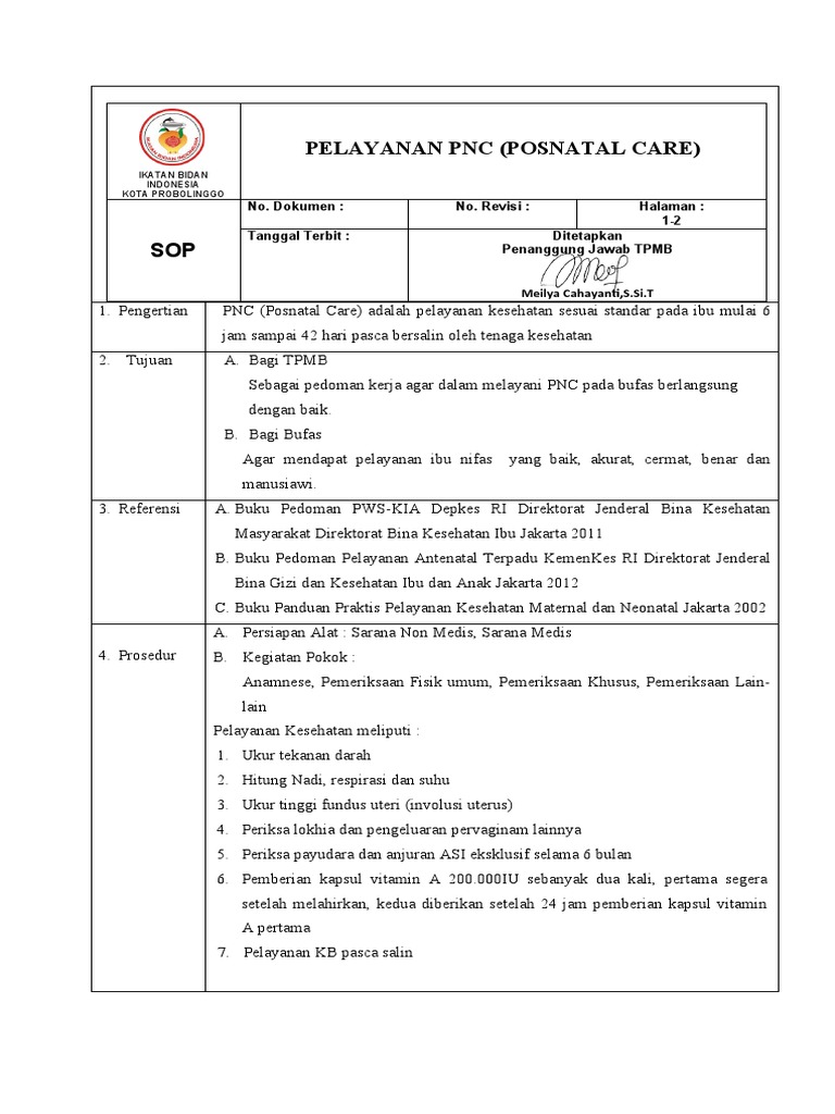 Sop PELAYANAN PNC | PDF