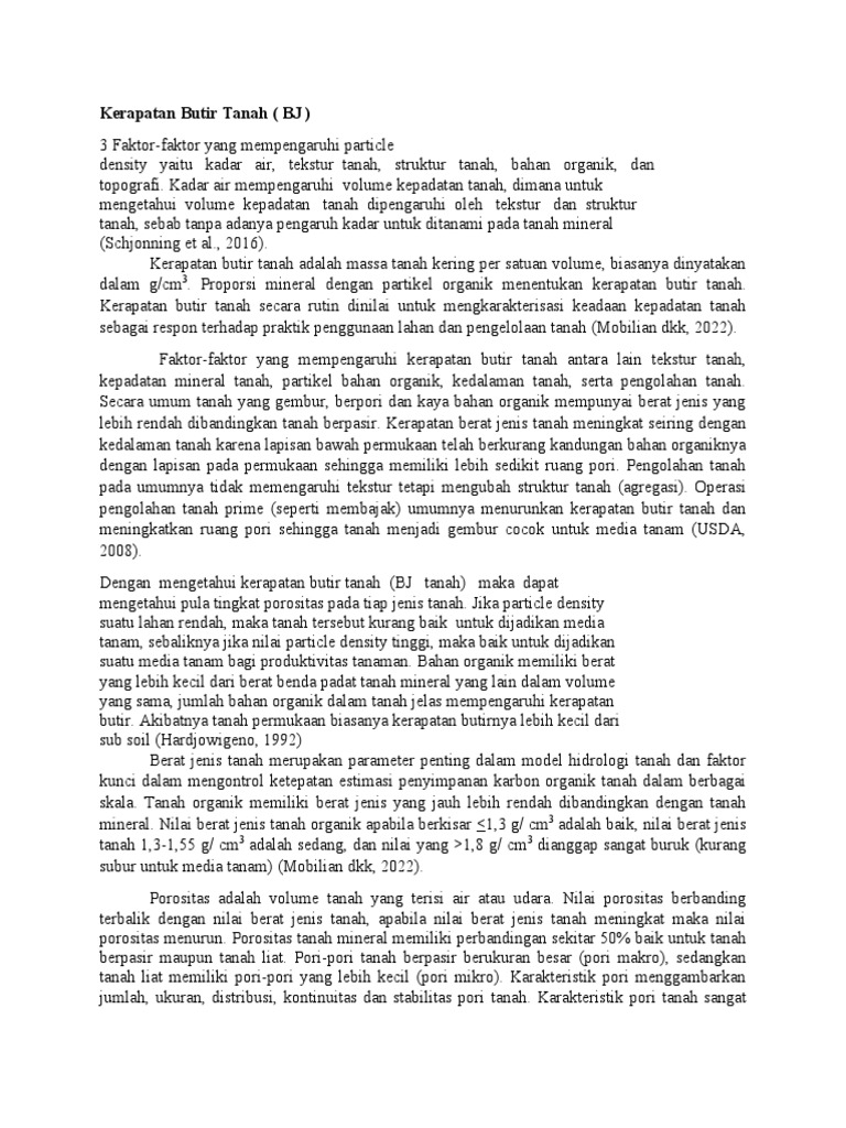 BJ (Kerapatan Butir Tanah) | PDF