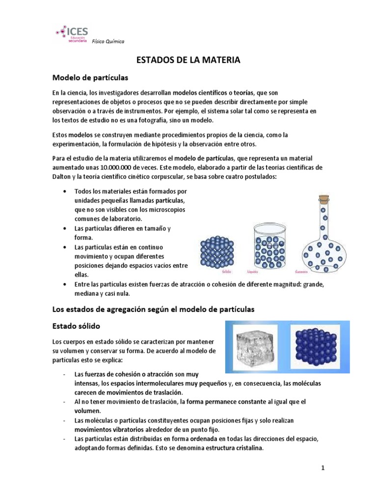 Estados de La Materia | PDF | Gases | Líquidos