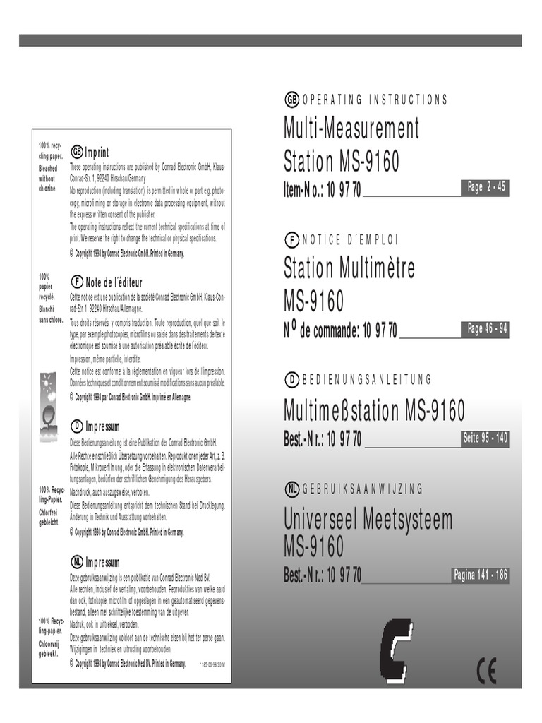 Multimessstation MS-9160 | PDF