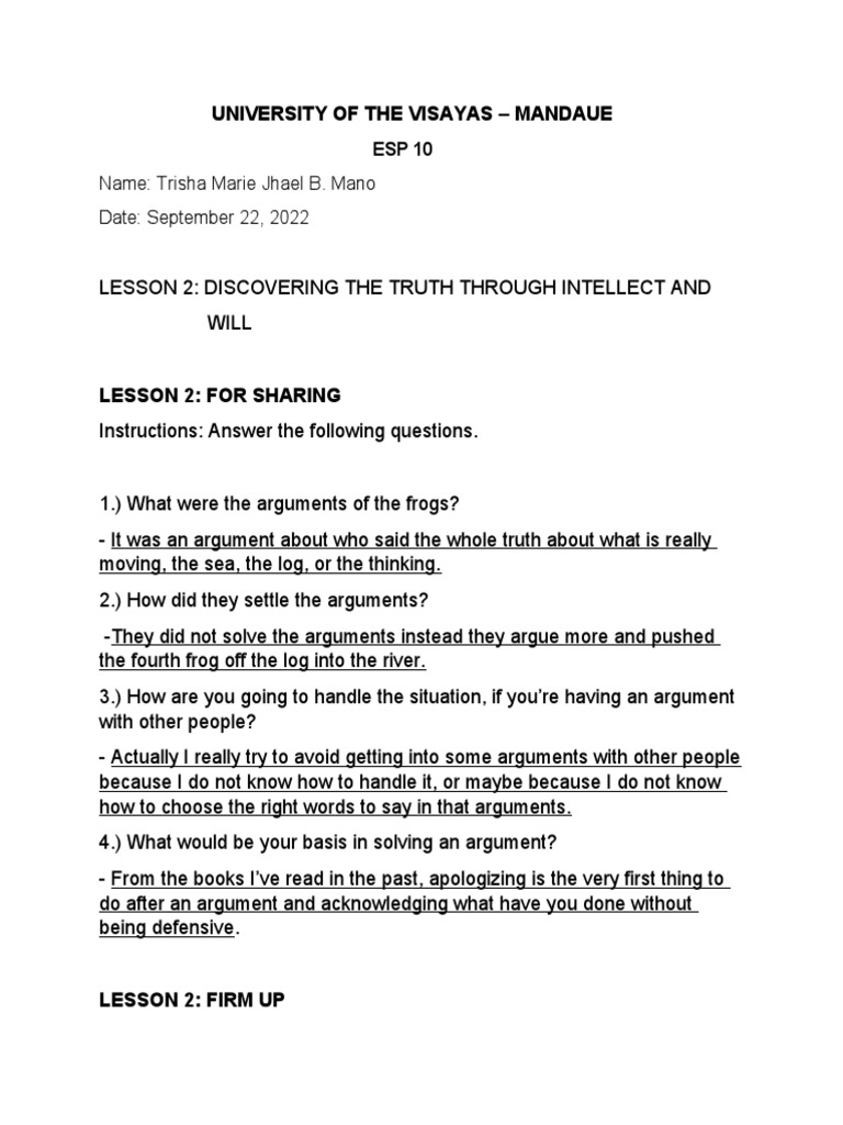 Mano Esp 10 | PDF | Attitude (Psychology) | Truth