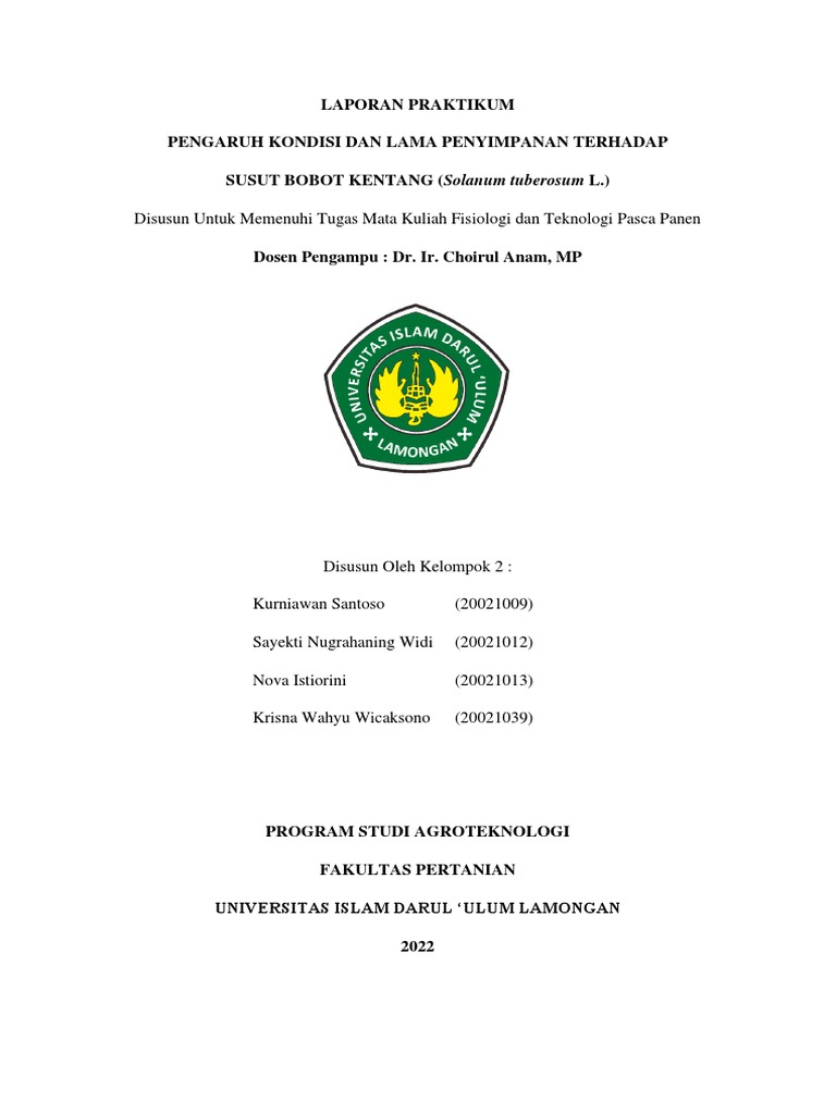 Pengaruh Penyimpanan Terhadap Susut Kentang | PDF | Sains & Matematika