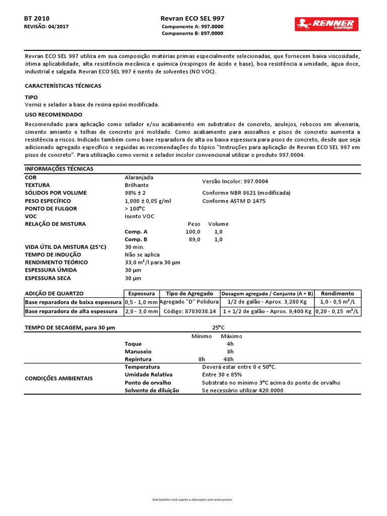 1496684085-Revran ECO SEL 997 | PDF | Temperatura | Umidade