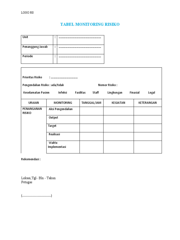 Tabel Monitoring Risiko | PDF