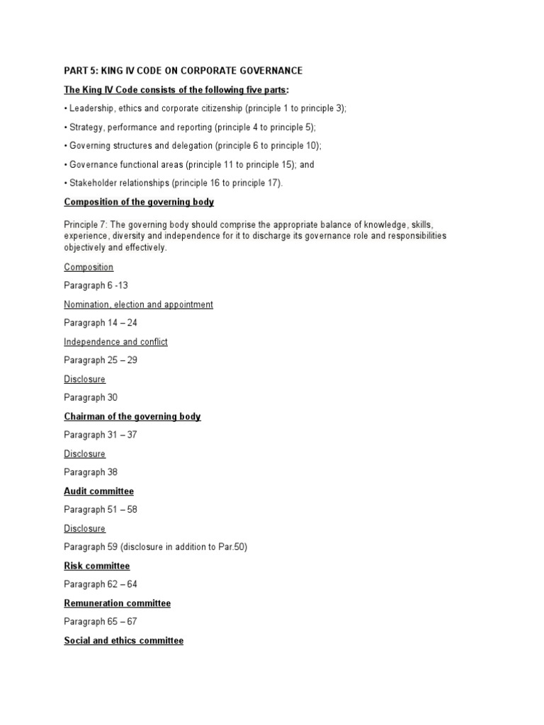 King Iv | PDF | Board Of Directors | Business Economics