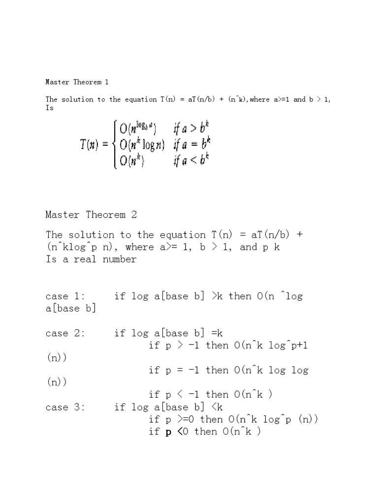14-Master Theorem and Examples-11-04-2023 | PDF