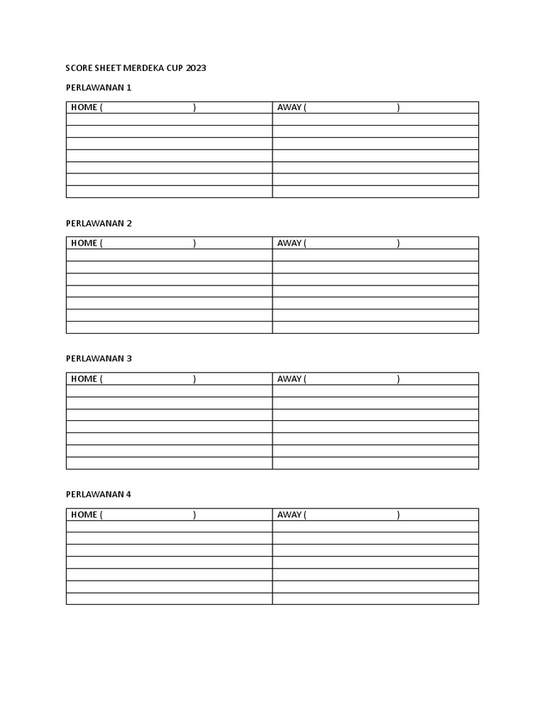 Score Sheet | PDF
