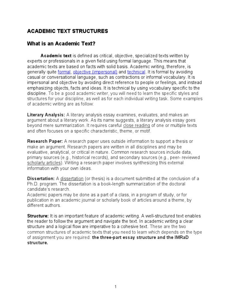 Academic Text Structures | PDF | Thesis | Essays