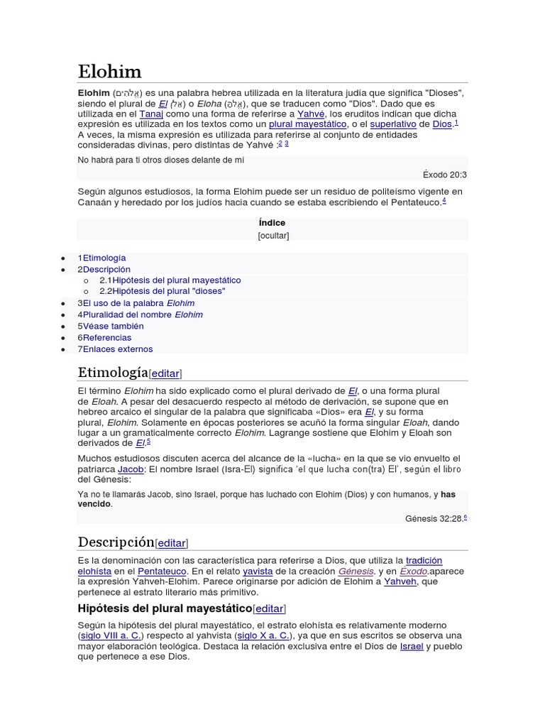 Elohim | PDF | Contenido bíblico | Creencia religiosa y doctrina