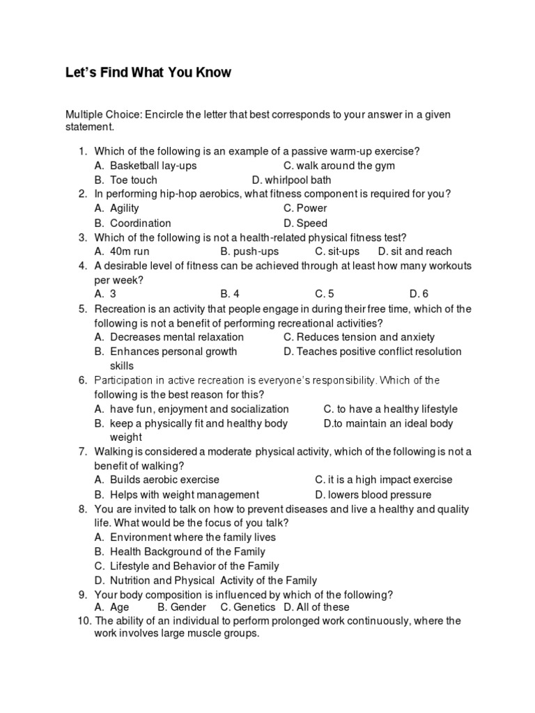 4th Quarter P.E. Module 5 | PDF | Calorie | Physical Fitness