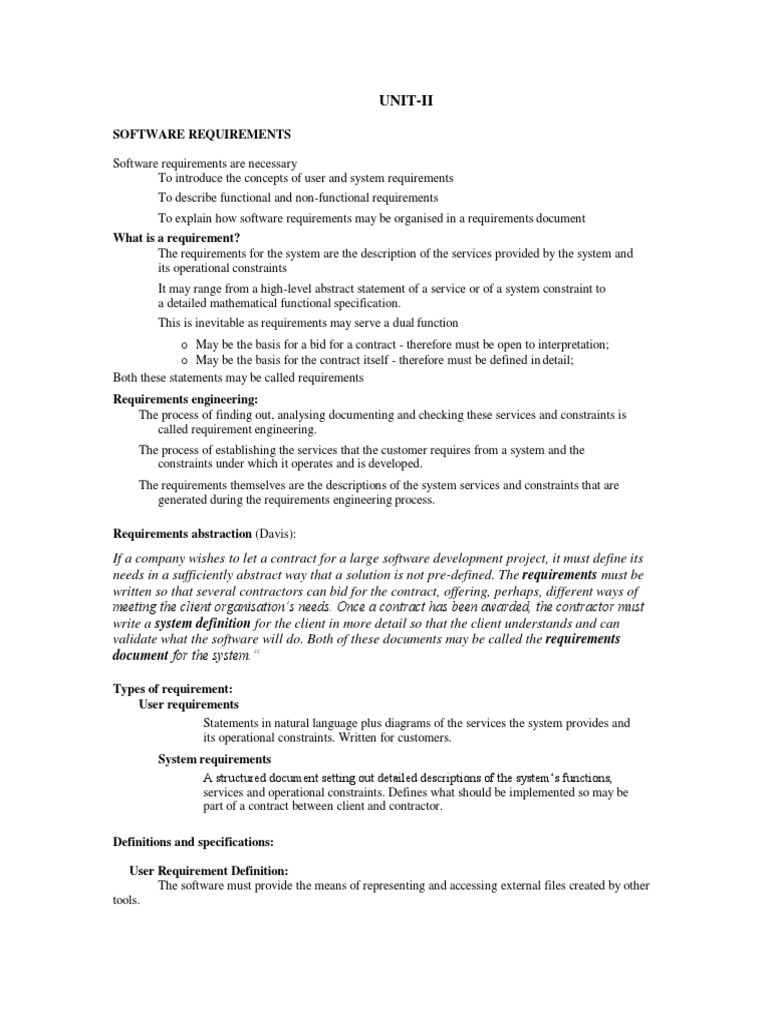Unit-Ii: Software Requirements | PDF | Use Case | Class (Computer Programming)