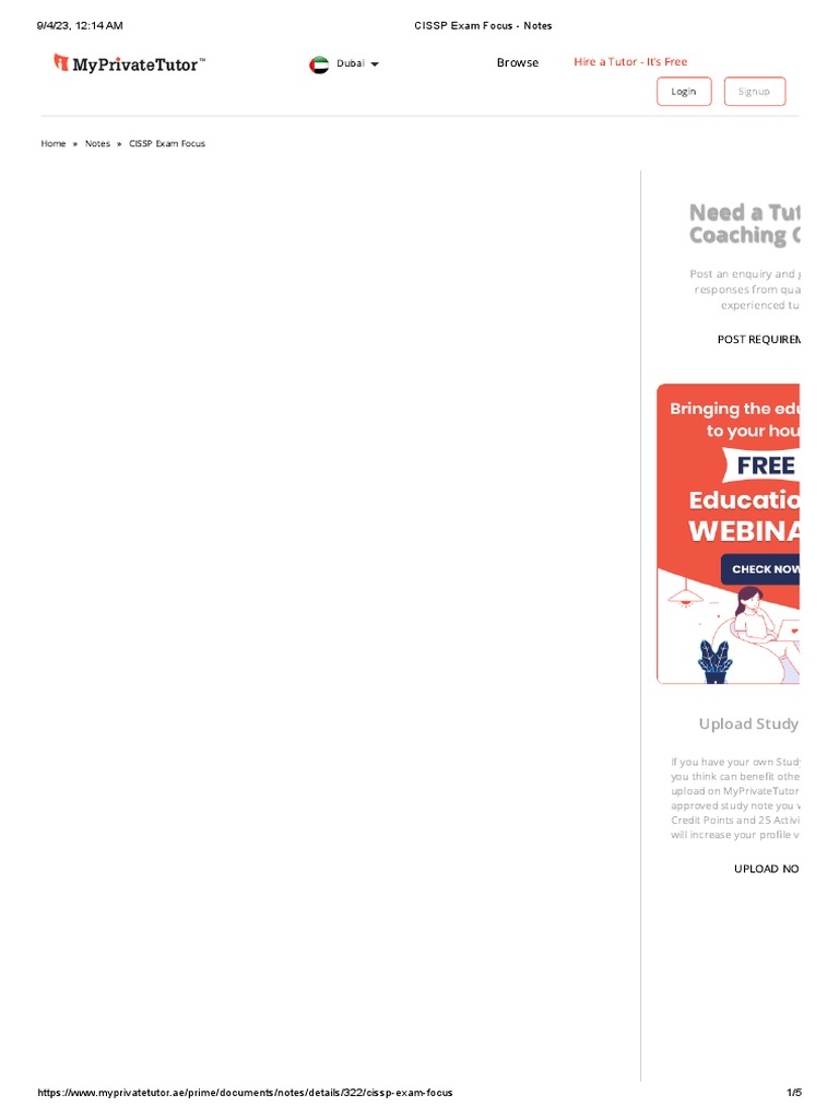 CISSP Exam Focus - Notes-1 | PDF