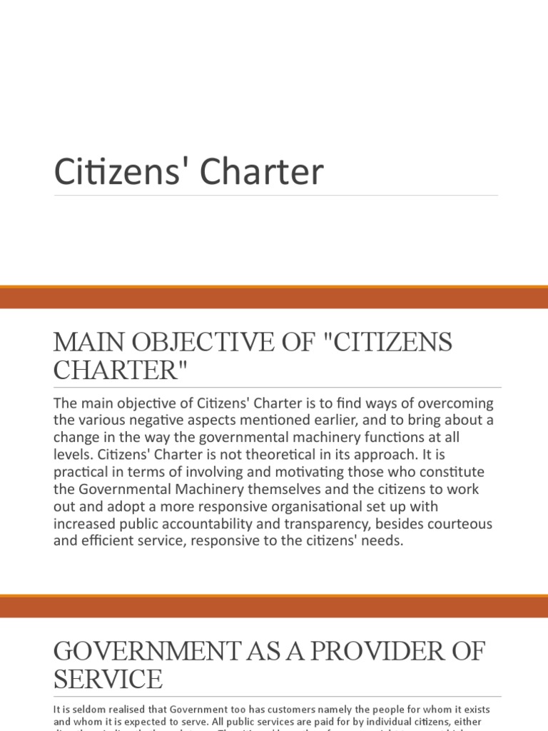 Citizens Charter | PDF | Accountability | Transparency (Behavior)