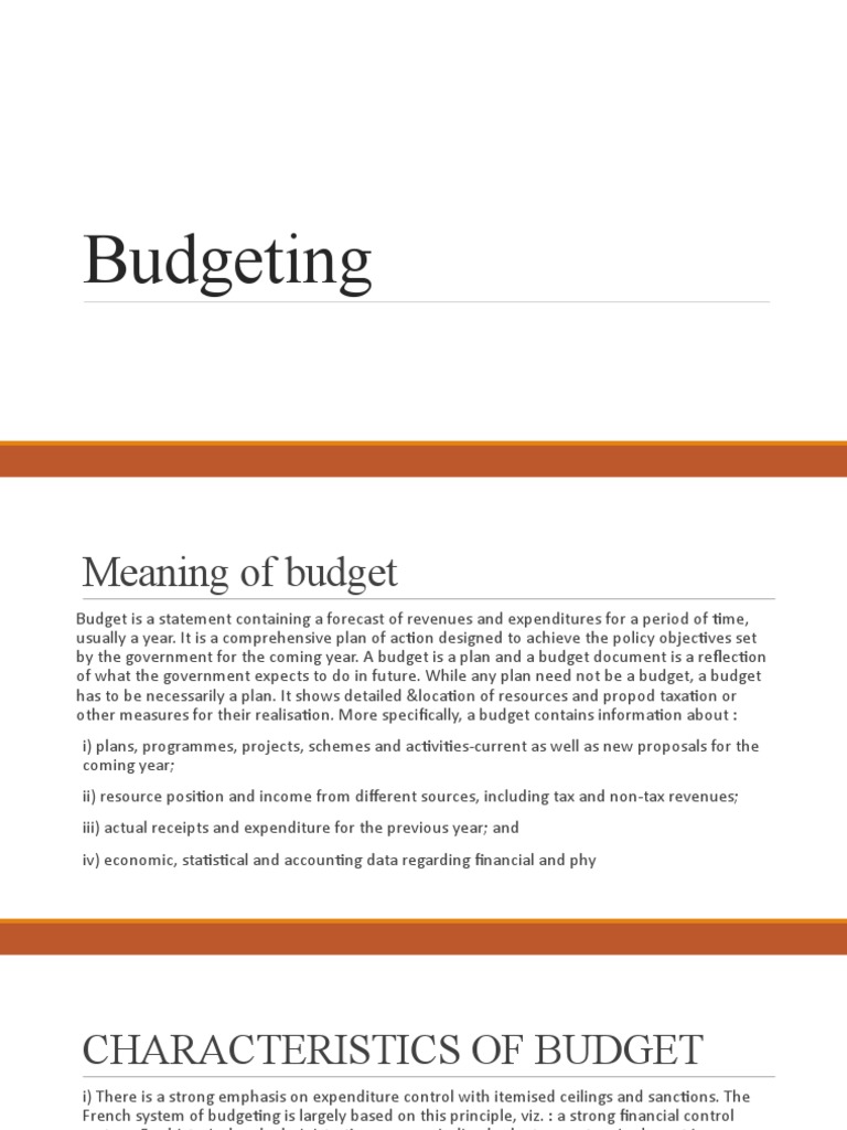 Budgeting Process | PDF | Budget | Money