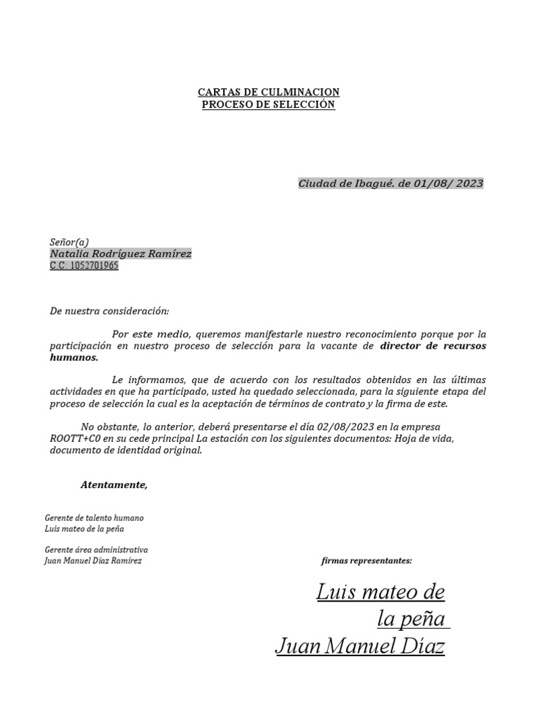 Carta Proceso | PDF