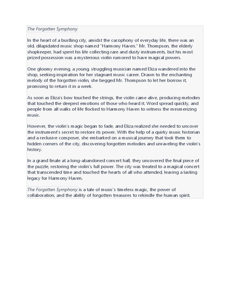 The Forgotten Symphony | PDF